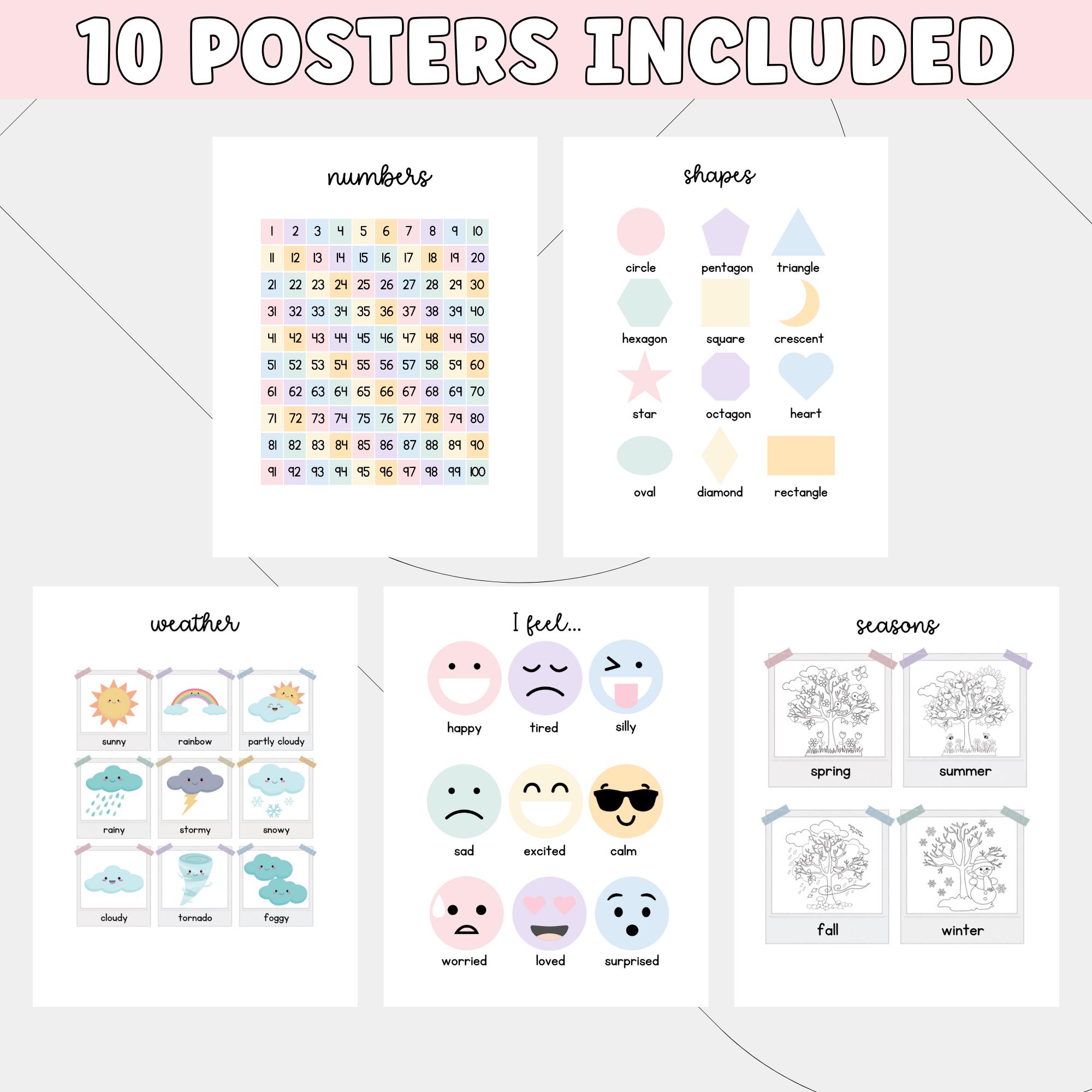 Educational Printable Posters for Daisy Pastel Classroom Decor ...
