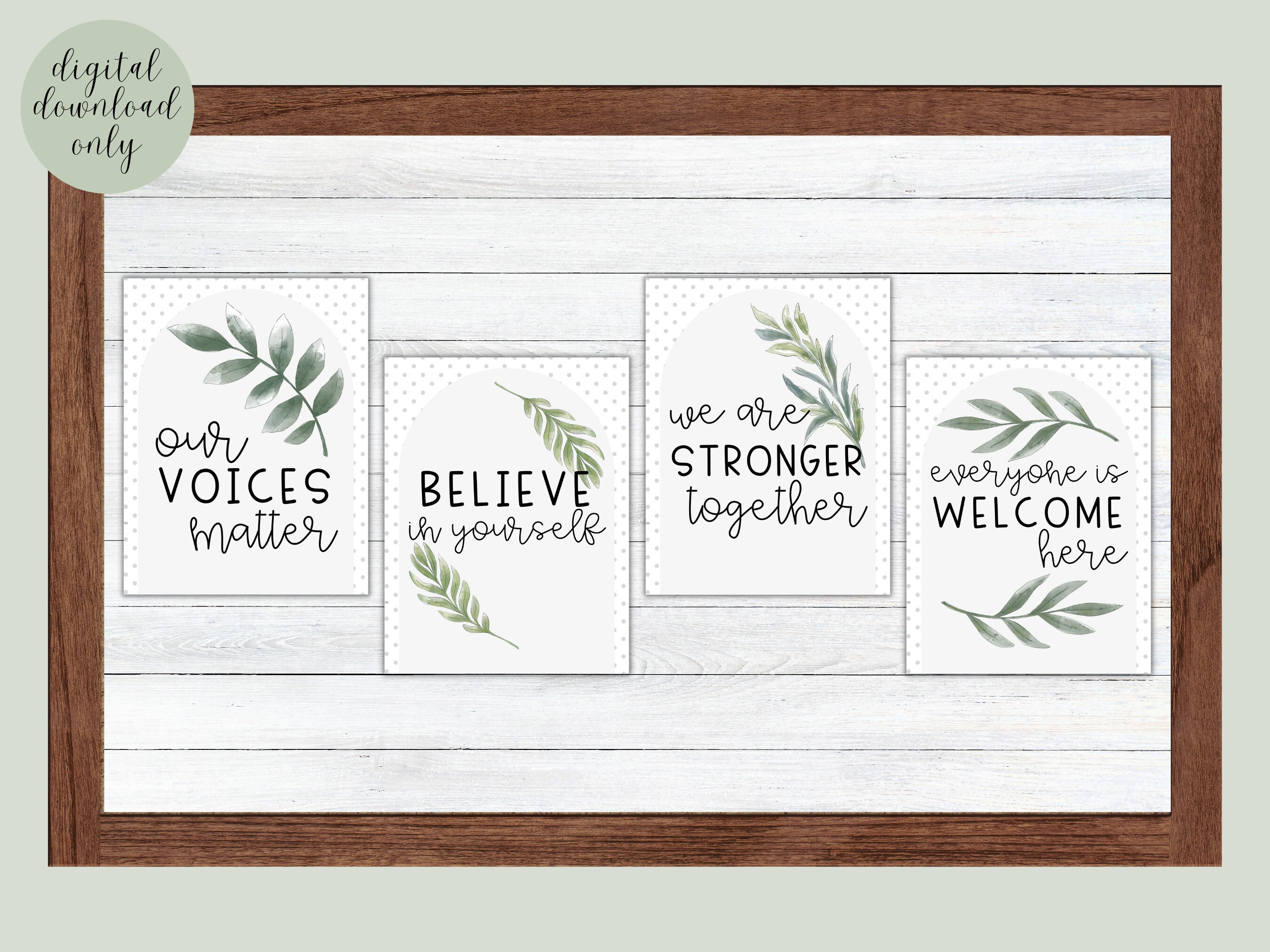Modern Greenery Motivational Posters Classroom Decor - Etsy