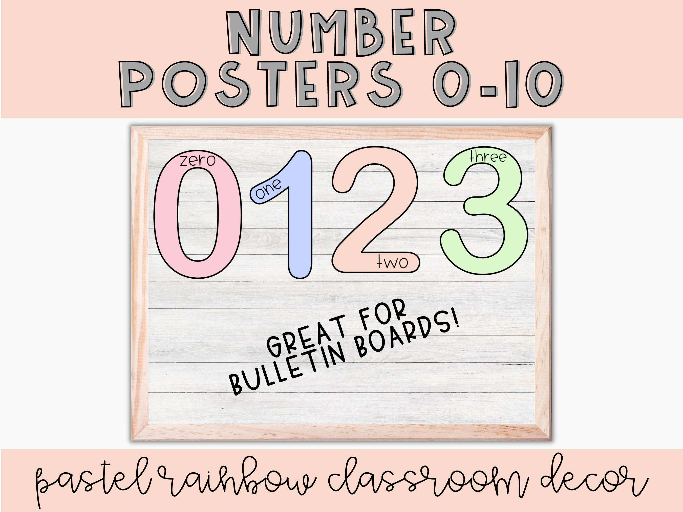 Pastel Rainbow Number Posters 0-10 Printable Editable - Etsy