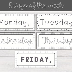 Black and White Flip Calendar | Black and White Classroom Decor ...