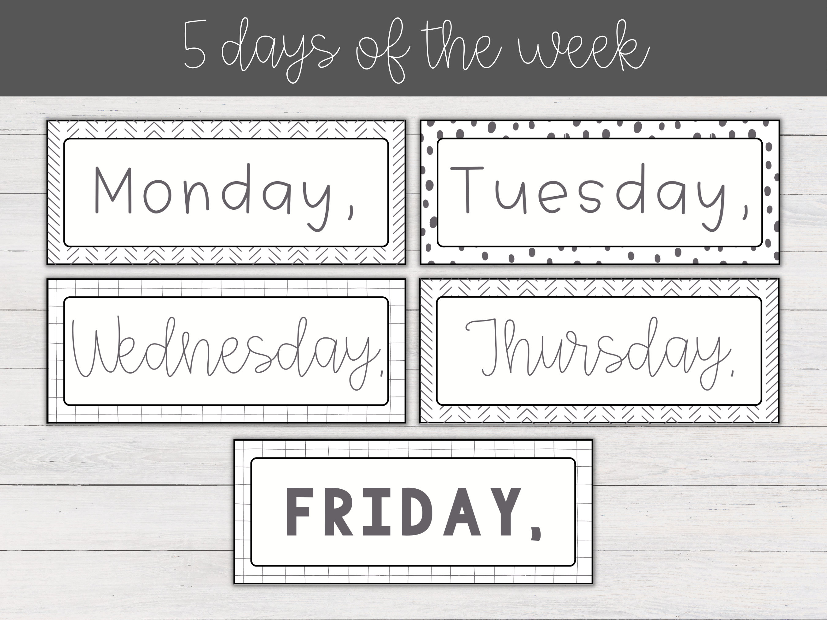 Black and White Flip Calendar Black and White Classroom - Etsy