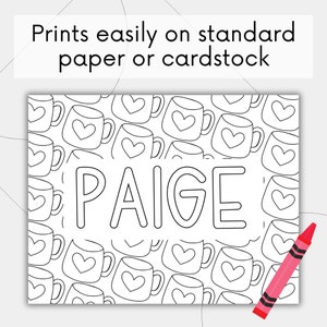 Personalized Valentine's Day Coloring Page | Custom Name Coloring Page ...