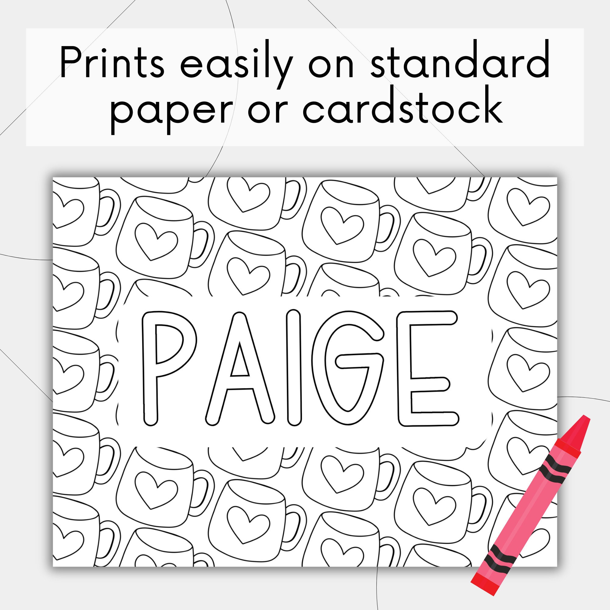 Personalized Valentine's Day Coloring Page | Custom Name Coloring Page ...