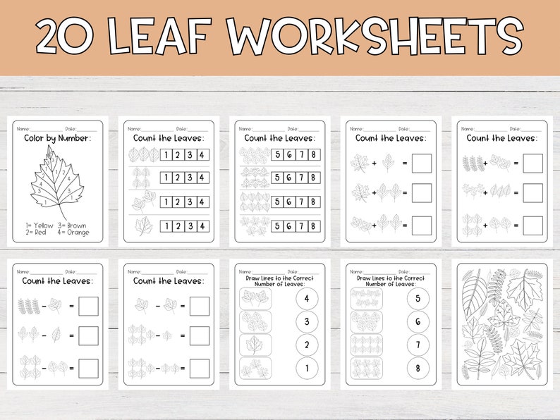 Fall Worksheet Bundle Preschool and Kindergarten Homeschool - Etsy