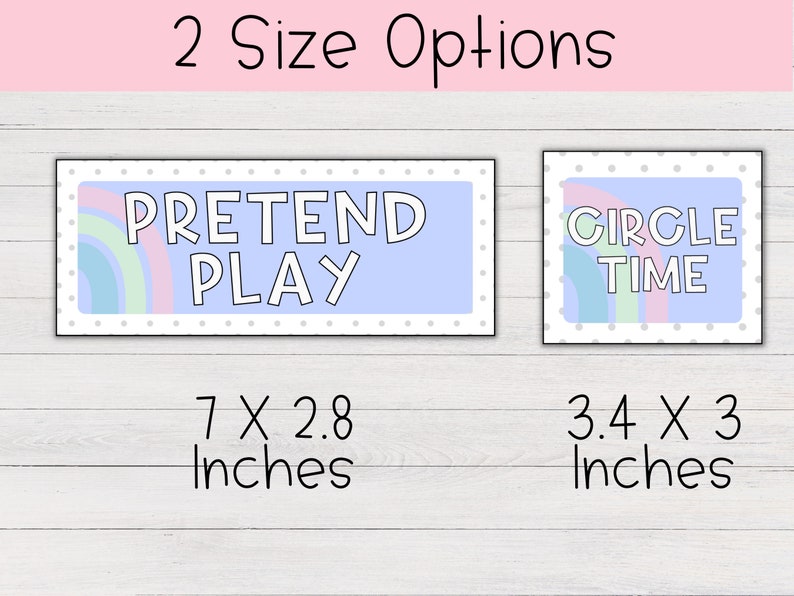 Center Signs | Pastel Rainbow Center Signs, Printable Center Posters ...