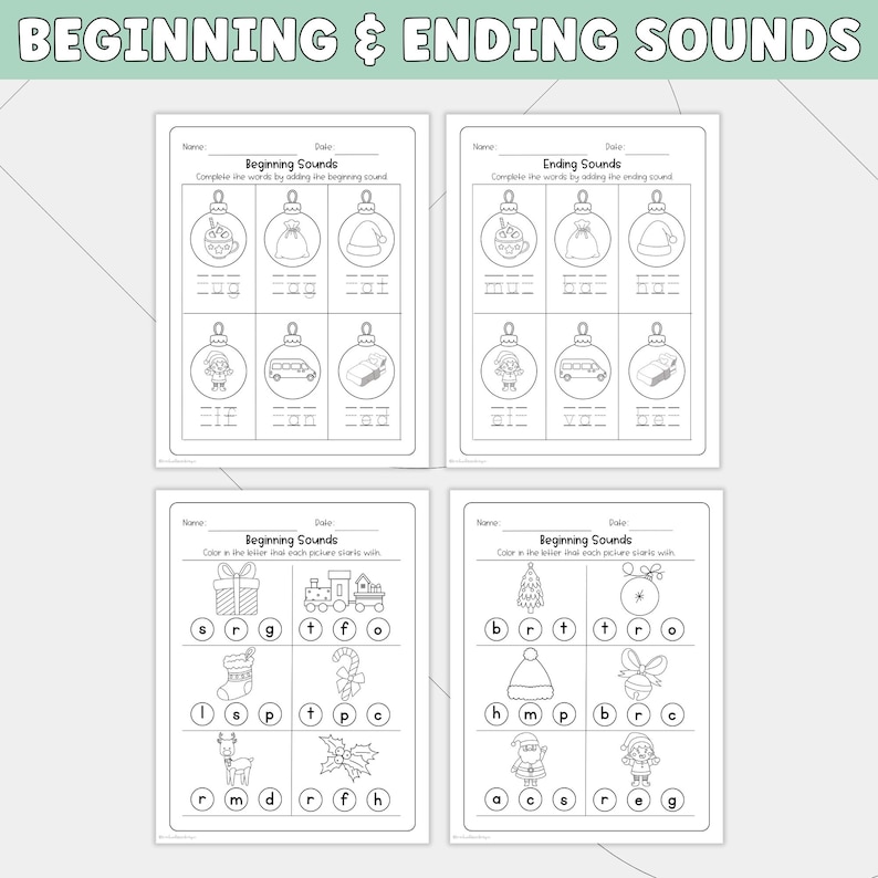 No-prep Christmas Literacy Worksheets for Kindergarten | Printable ...