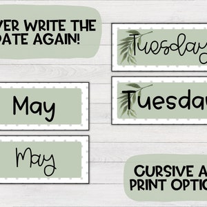 Modern Greenery Flip Calendar | Classroom Decor, Spotty, Eucalyptus ...