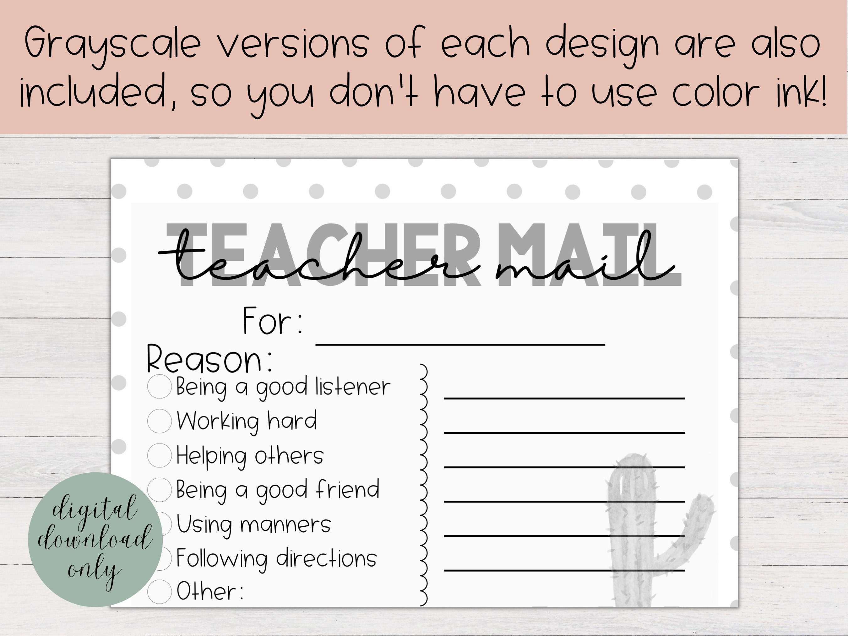 Printable Teacher Mail | Cactus, Cactus Classroom, Back to School ...