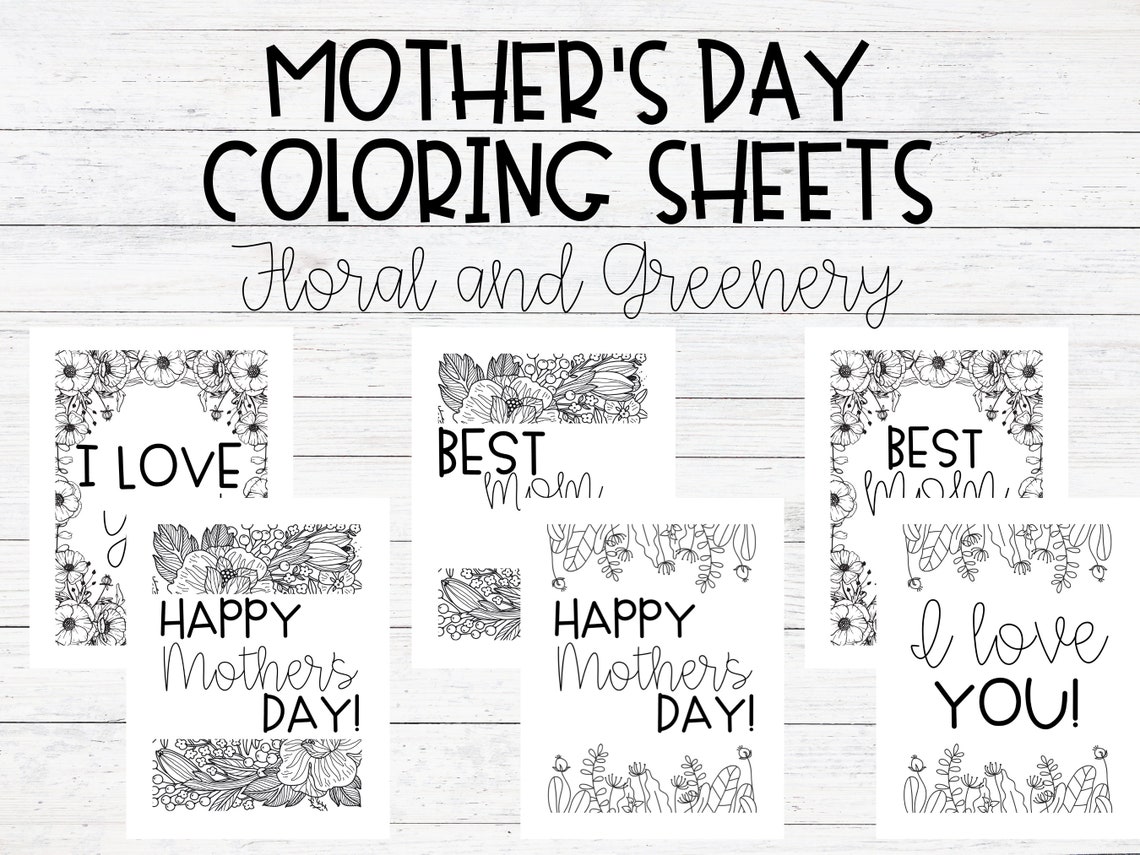 Mother's Day Cards | Coloring Pages | Black and White Floral and ...