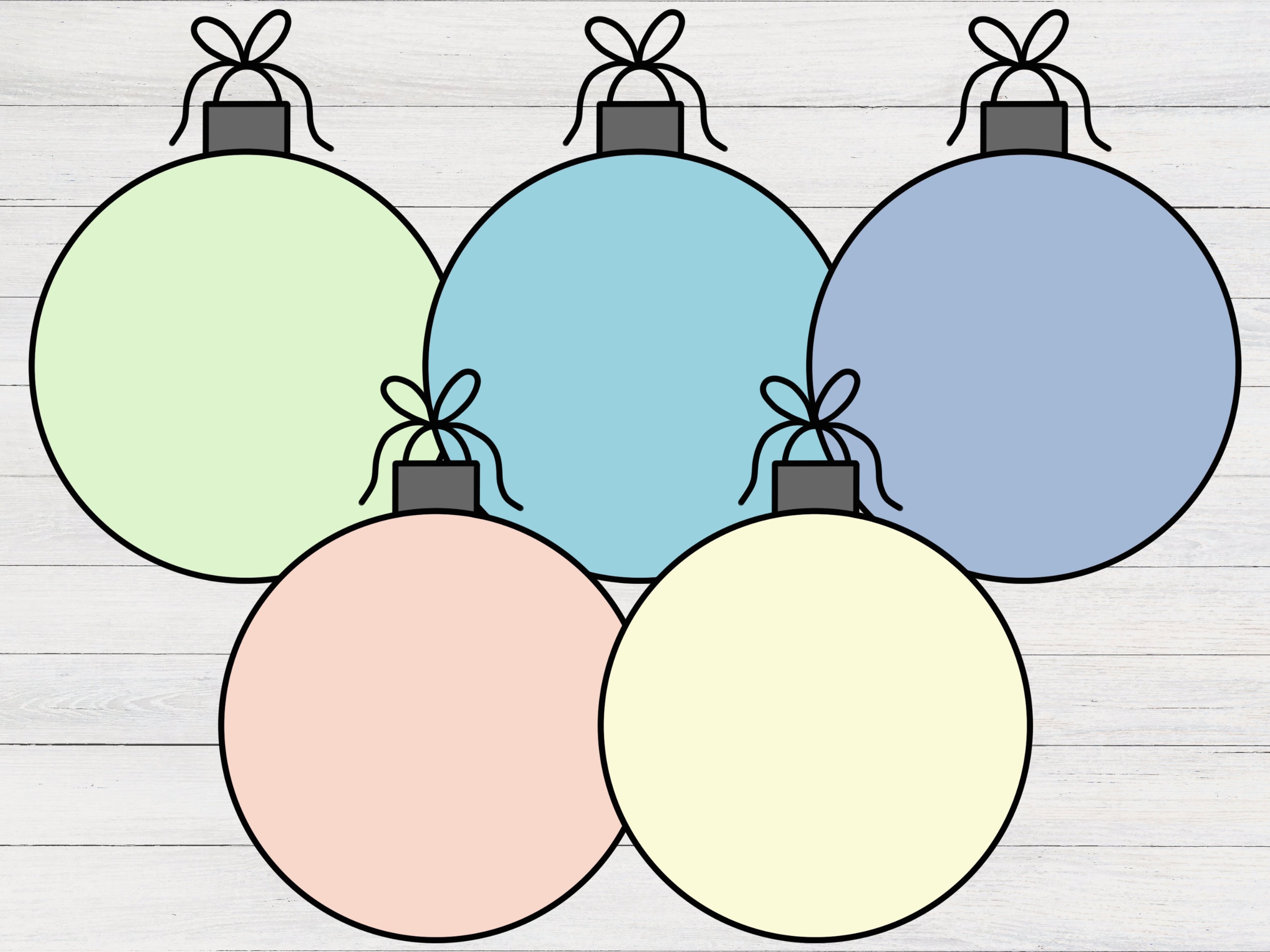 Christmas Ornament Clipart Pastel Rainbow Christmas - Etsy