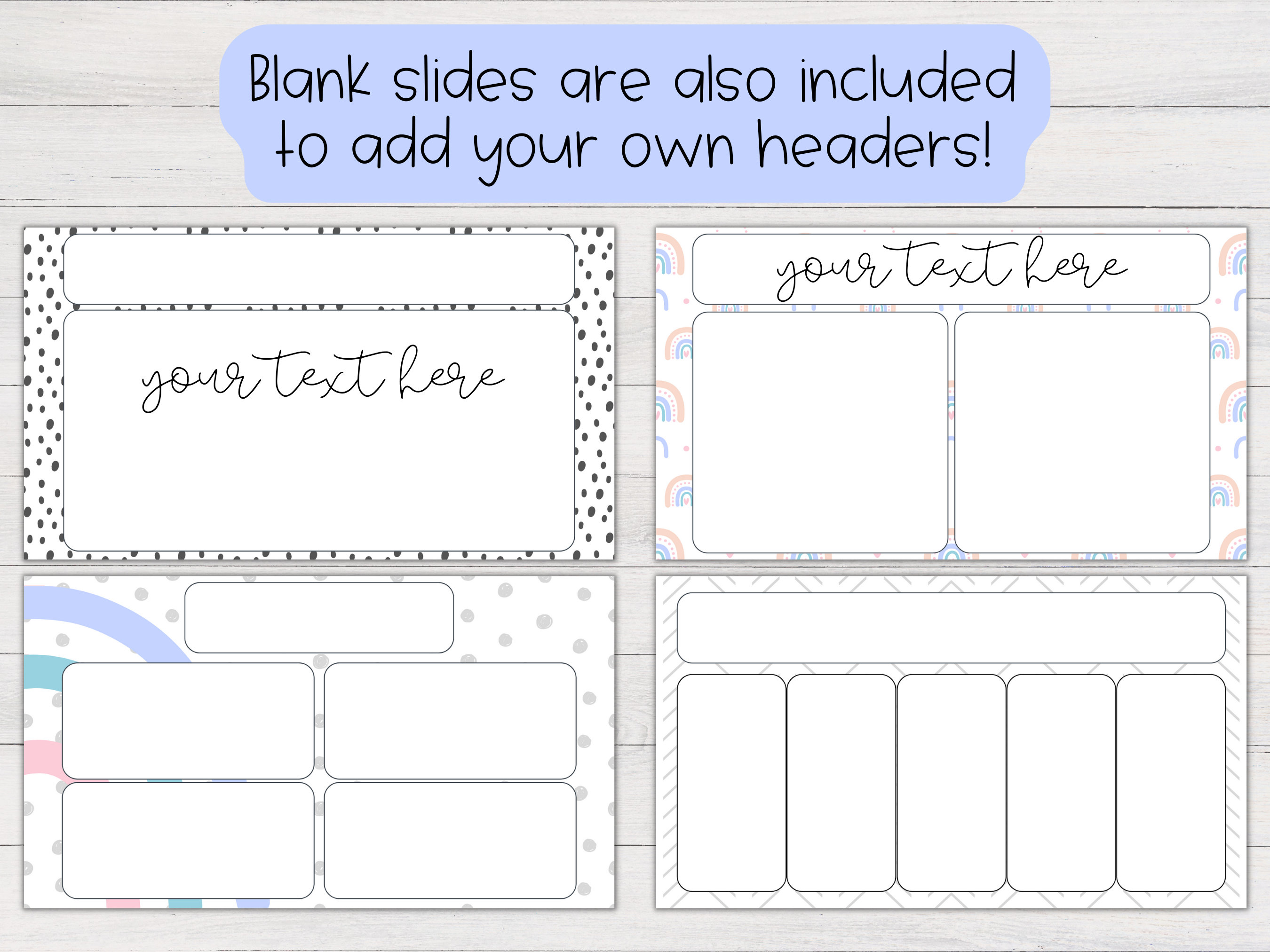 Pastel Slides Templates Pastel Rainbow Classroom Decor - Etsy