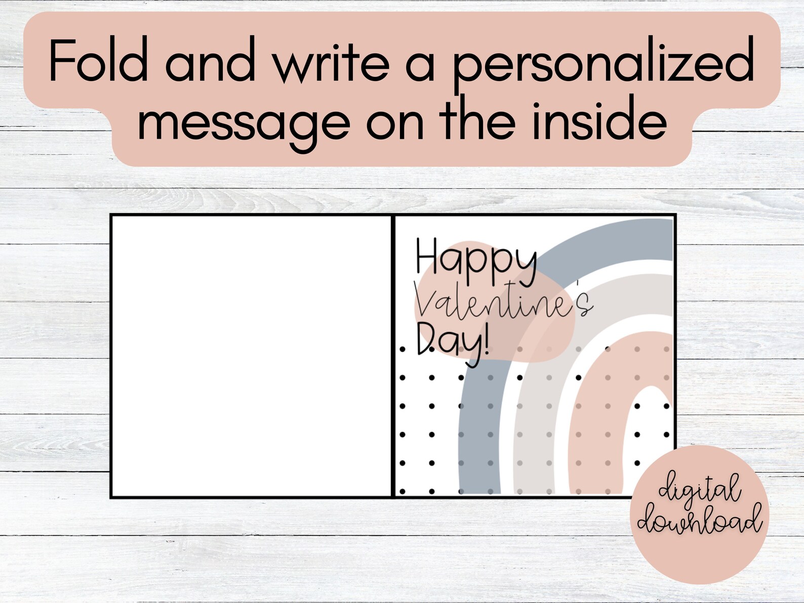 Boho Rainbow Valentine's Day Cards Printable - Etsy