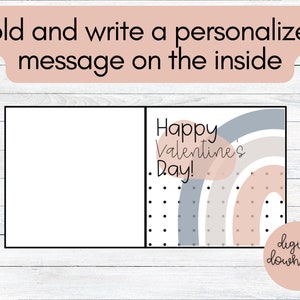 Boho Rainbow Valentine's Day Cards | Printable Valentine's Day Cards ...