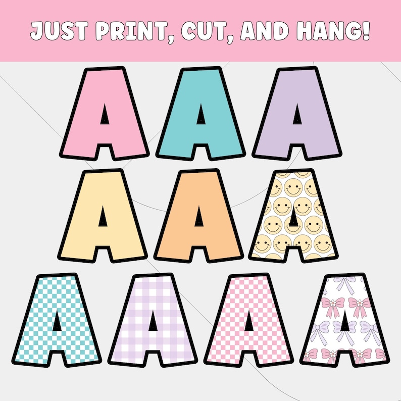 Pastel Rainbow Bulletin Board Letters for Pastel Rainbow Classroom ...