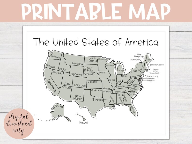 United States of America Map Boho Rainbow Printable Map - Etsy