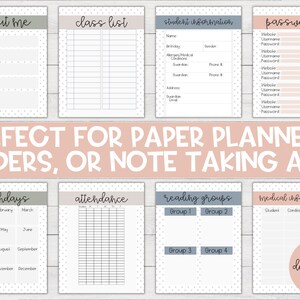 Printable Teacher Planner 2023-2024 | Boho Rainbow, Teacher Binder ...