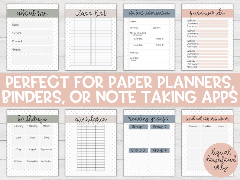 Printable Teacher Planner 2023-2024 | Boho Rainbow, Teacher Binder ...