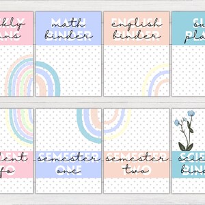 Editable Binder Covers | Pastel Rainbow, Printable Binder Cover, Binder ...