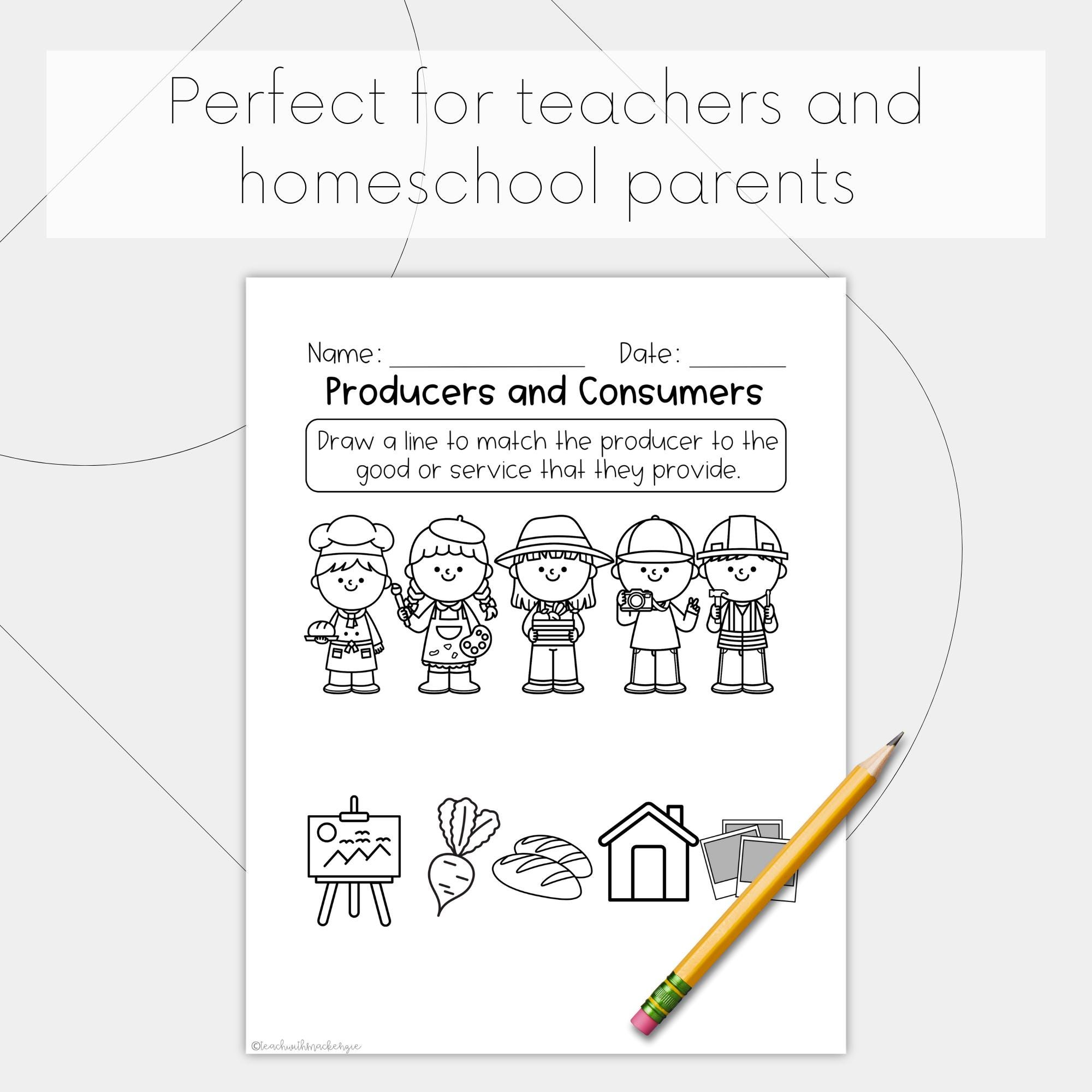 Producers and Consumers Worksheets for First Grade Worksheet ...