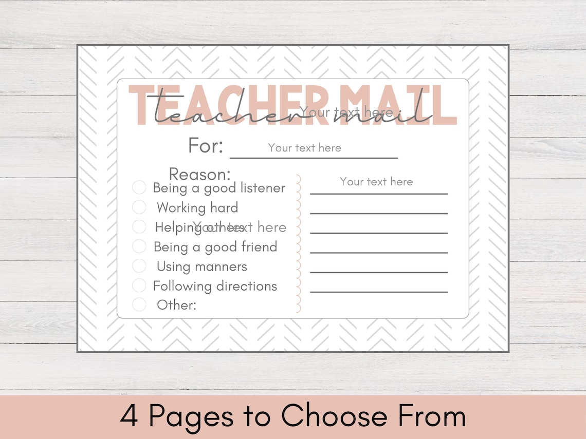 Printable Boho Teacher Mail | Neutral Teacher Mail, Back to School ...