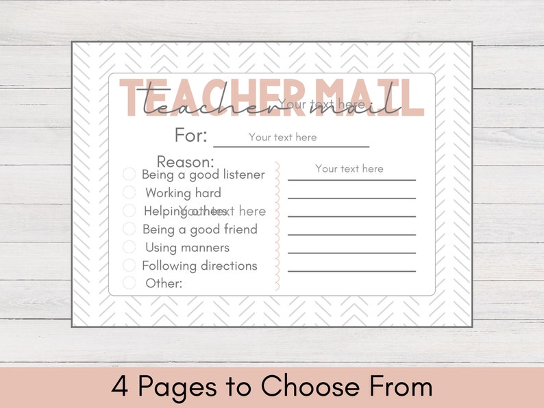 Printable Boho Teacher Mail Neutral Teacher Mail, Back to School ...