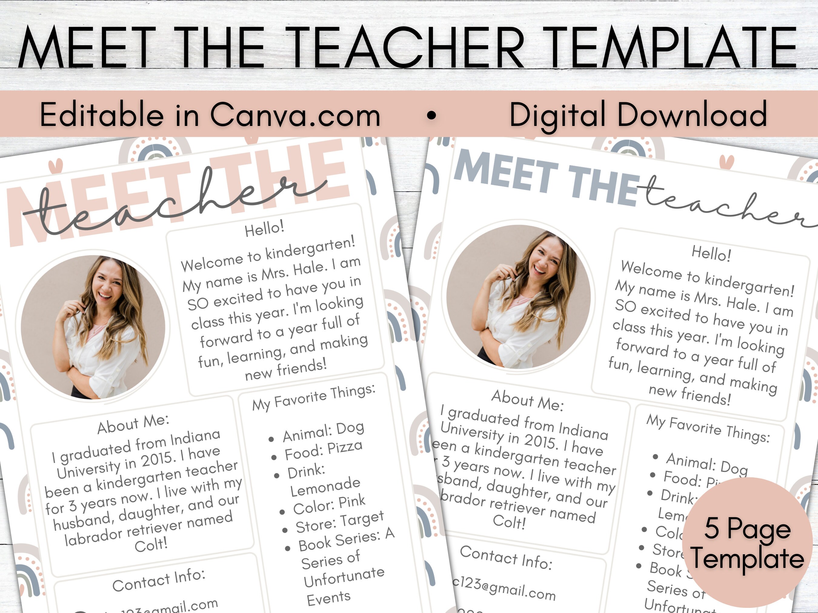 Boho Rainbow Meet the Teacher Template | Editable Meet the Teacher ...