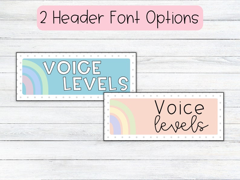 Pastel Rainbow Voice Level Charts | Noise Level Posters | Classroom ...