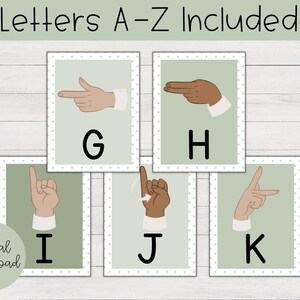 American Sign Language ABC Posters | Modern Greenery ABC Posters ...