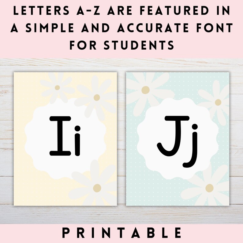 Daisy Pastel Alphabet Posters | Pastel Classroom Decor, Retro Classroom ...