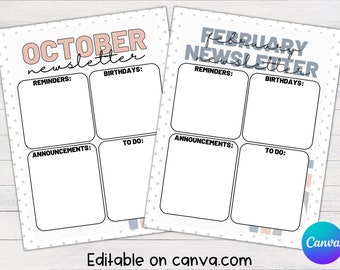 Rainbow Classroom Newsletter Template - Etsy
