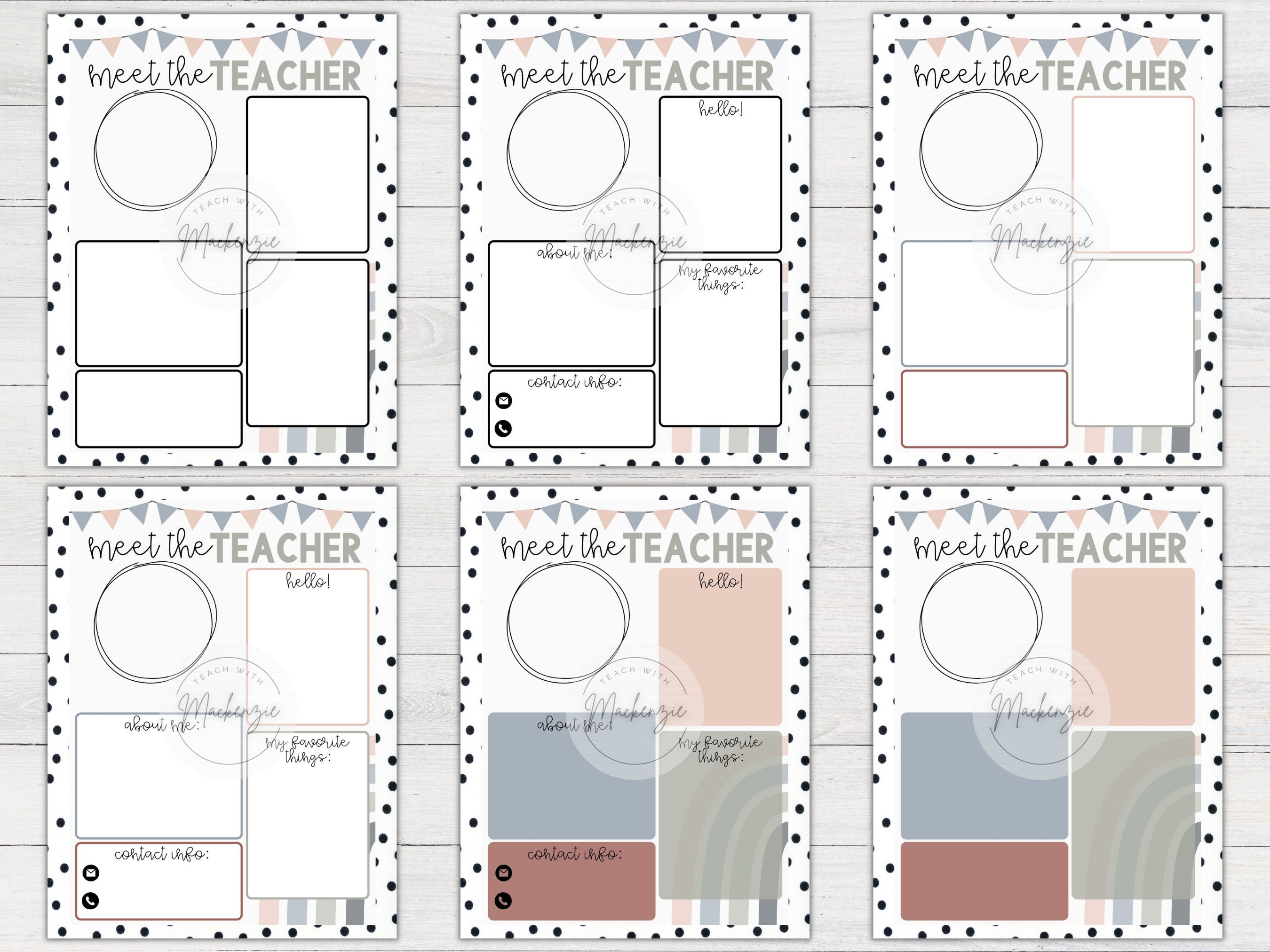 Editable Meet the Teacher Template Boho Rainbow Back to - Etsy Australia