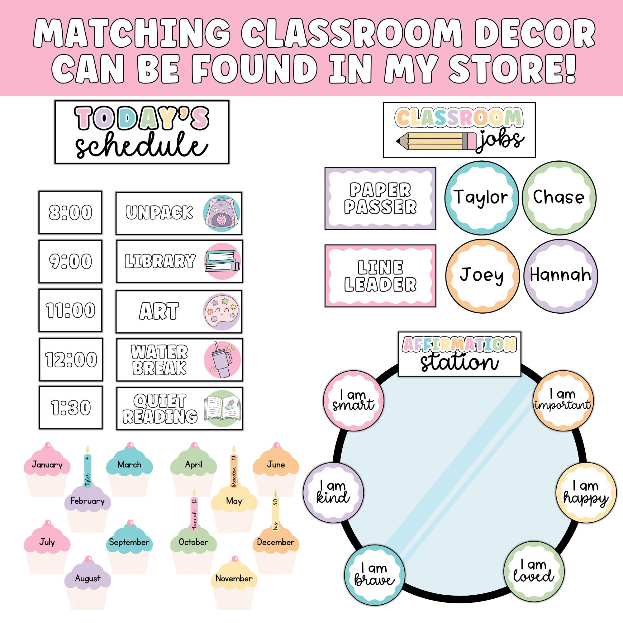 Pastel Rainbow Bulletin Board Letters for Pastel Rainbow Classroom ...