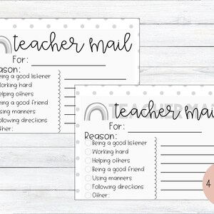 Printable Teacher Mail | Black and White Teacher Mail, Grayscale, Back ...