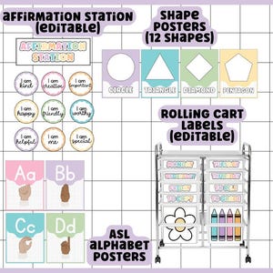 Pastel Rainbow Classroom Decor Bundle | Classroom Theme, Editable Canva ...