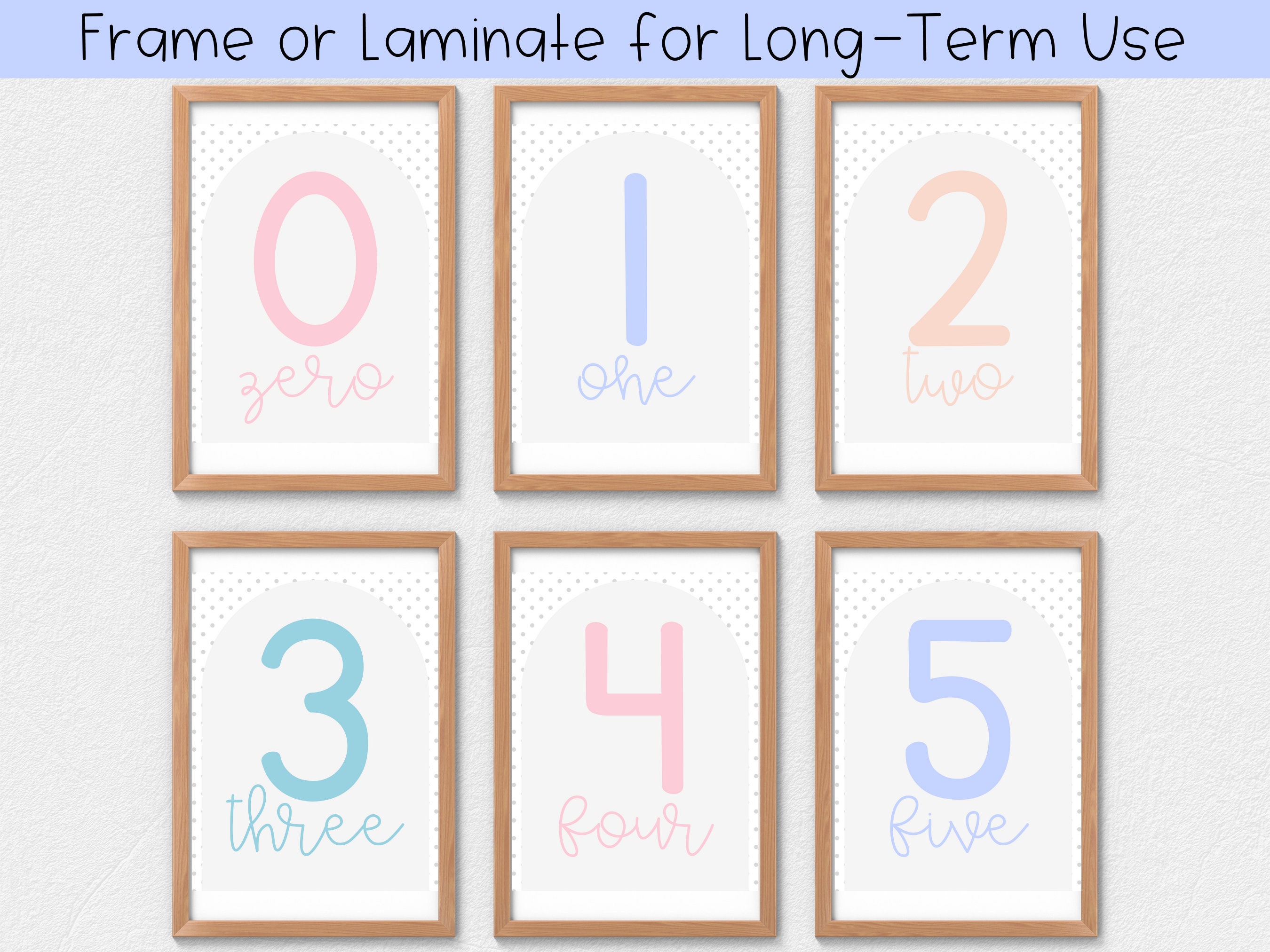 Pastel Rainbow Number Posters Classroom Decor 0-20 Number - Etsy