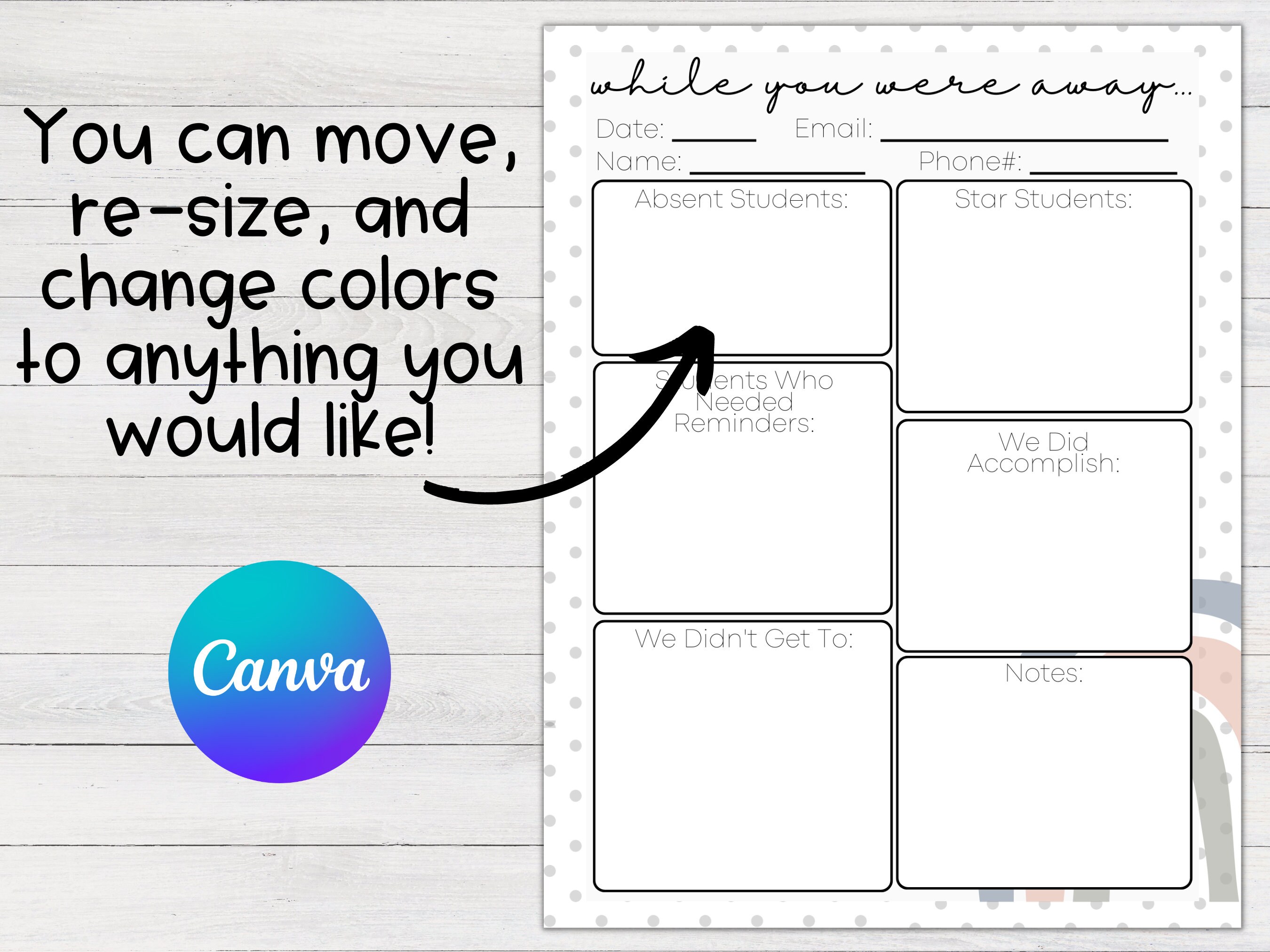 Note From the Substitute Teacher Template Editable, Substitute Teacher ...
