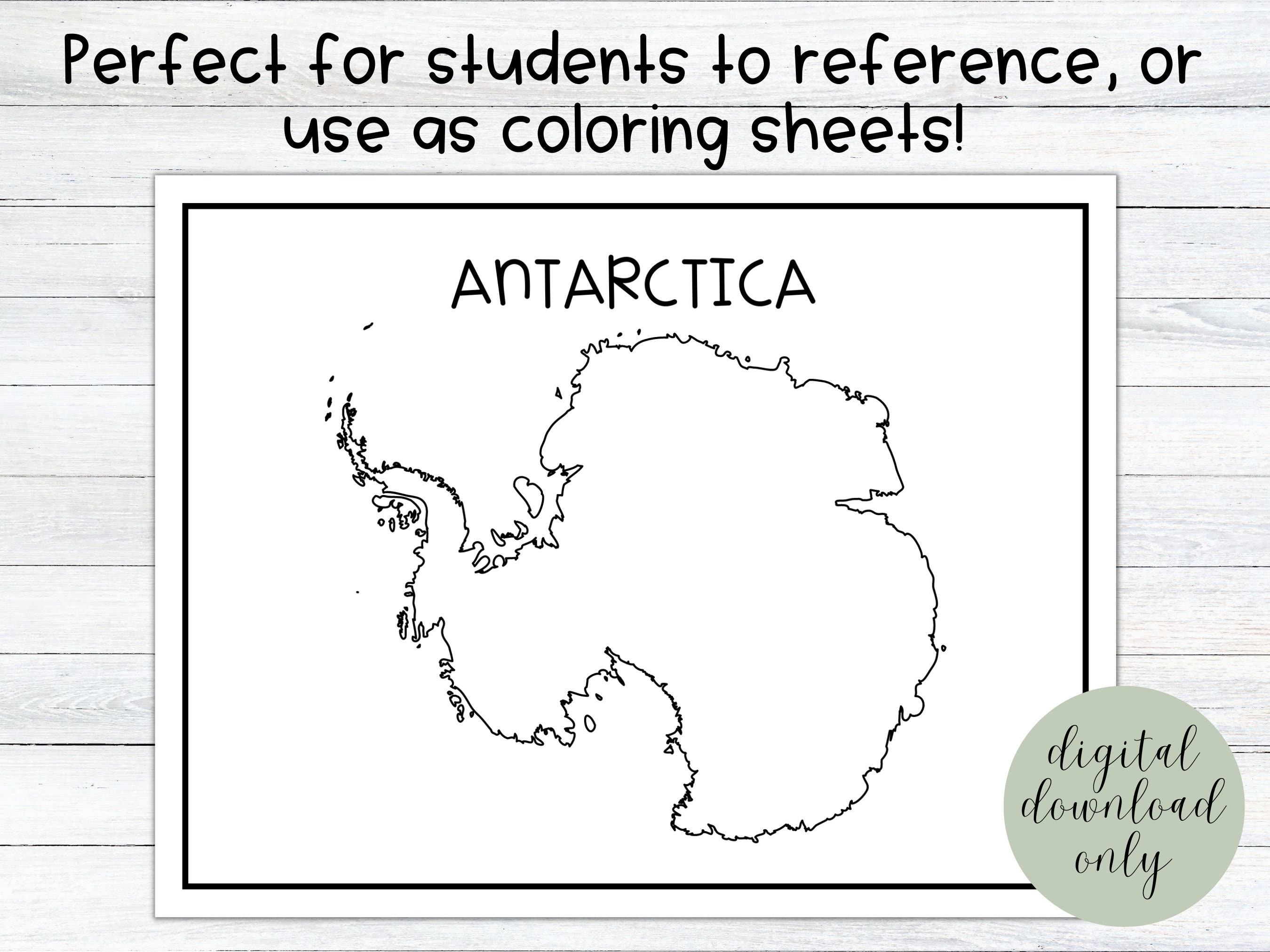 7 Continents Maps and Coloring Sheets Worksheets Homeschool - Etsy