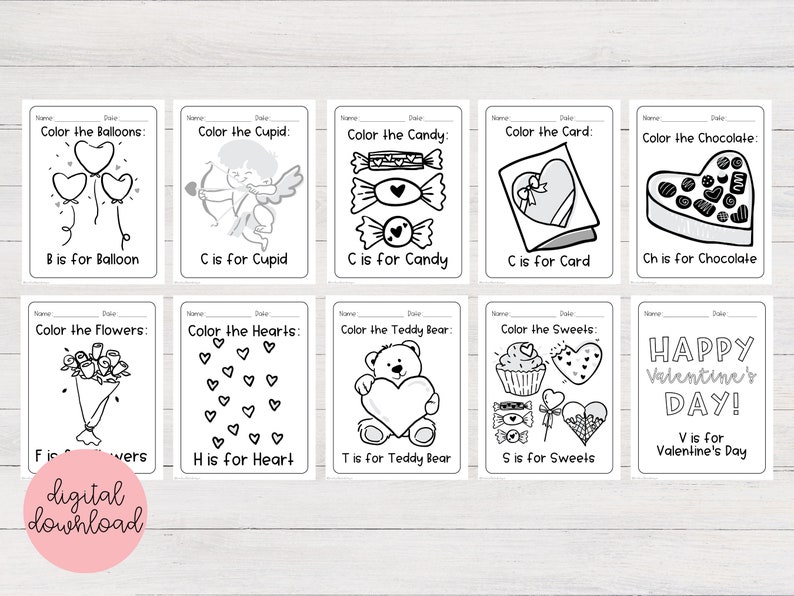 Valentine's Day Worksheet Bundle | Printable Valentines Day Worksheets ...