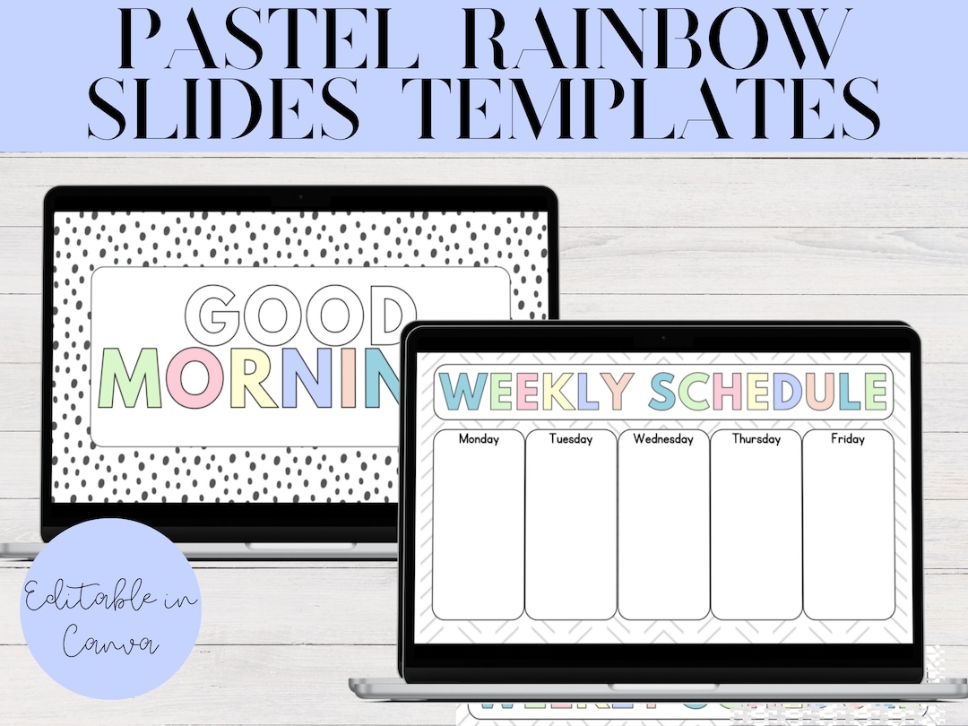 Pastel Slides Templates | Pastel Rainbow Classroom Decor, Google Slides ...
