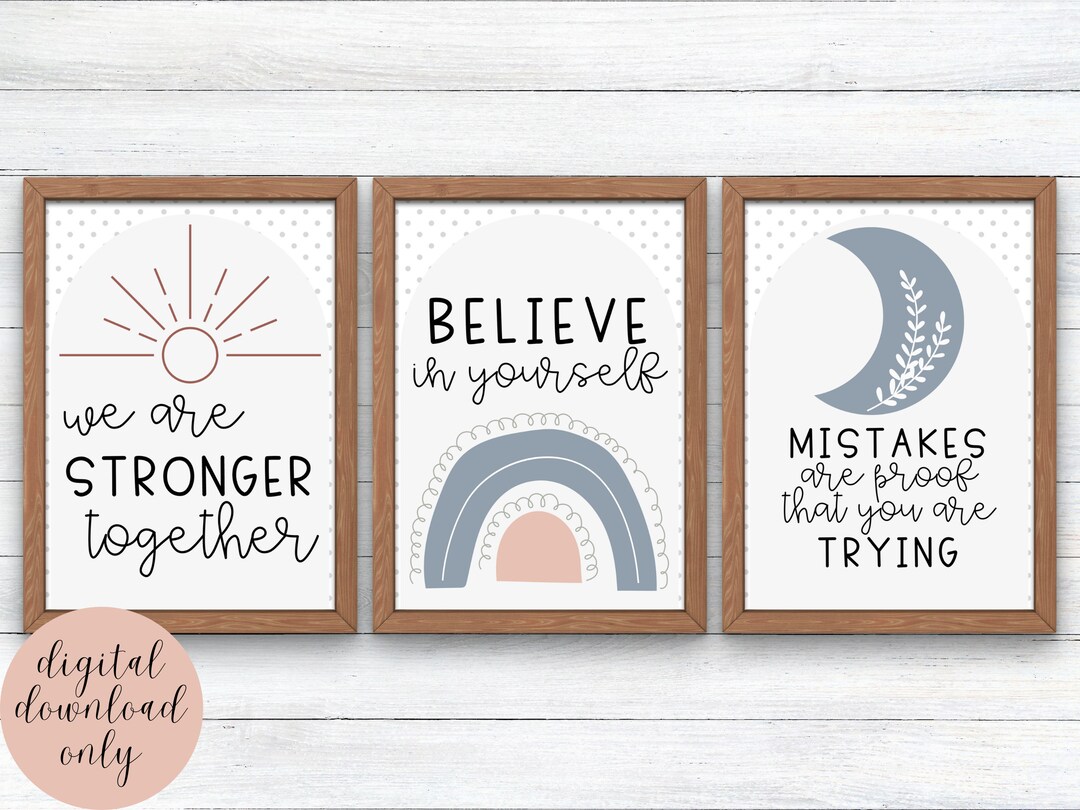 Boho Rainbow Motivational Posters | Classroom Decor, Classroom Posters ...