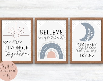 PRINTABLE Boho Classroom Poster Pack Bulletin Board Posters - Etsy
