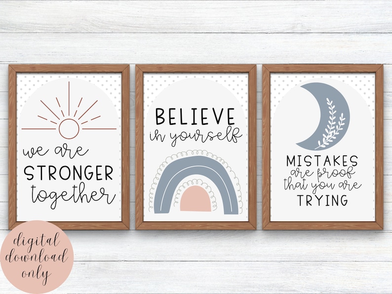 Boho Rainbow Motivational Posters Classroom Decor Classroom - Etsy