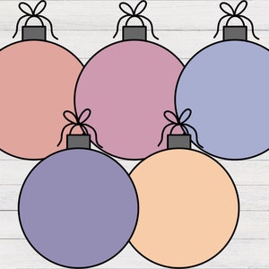 Christmas Ornament Clipart Pastel Rainbow | Christmas Ornaments ...