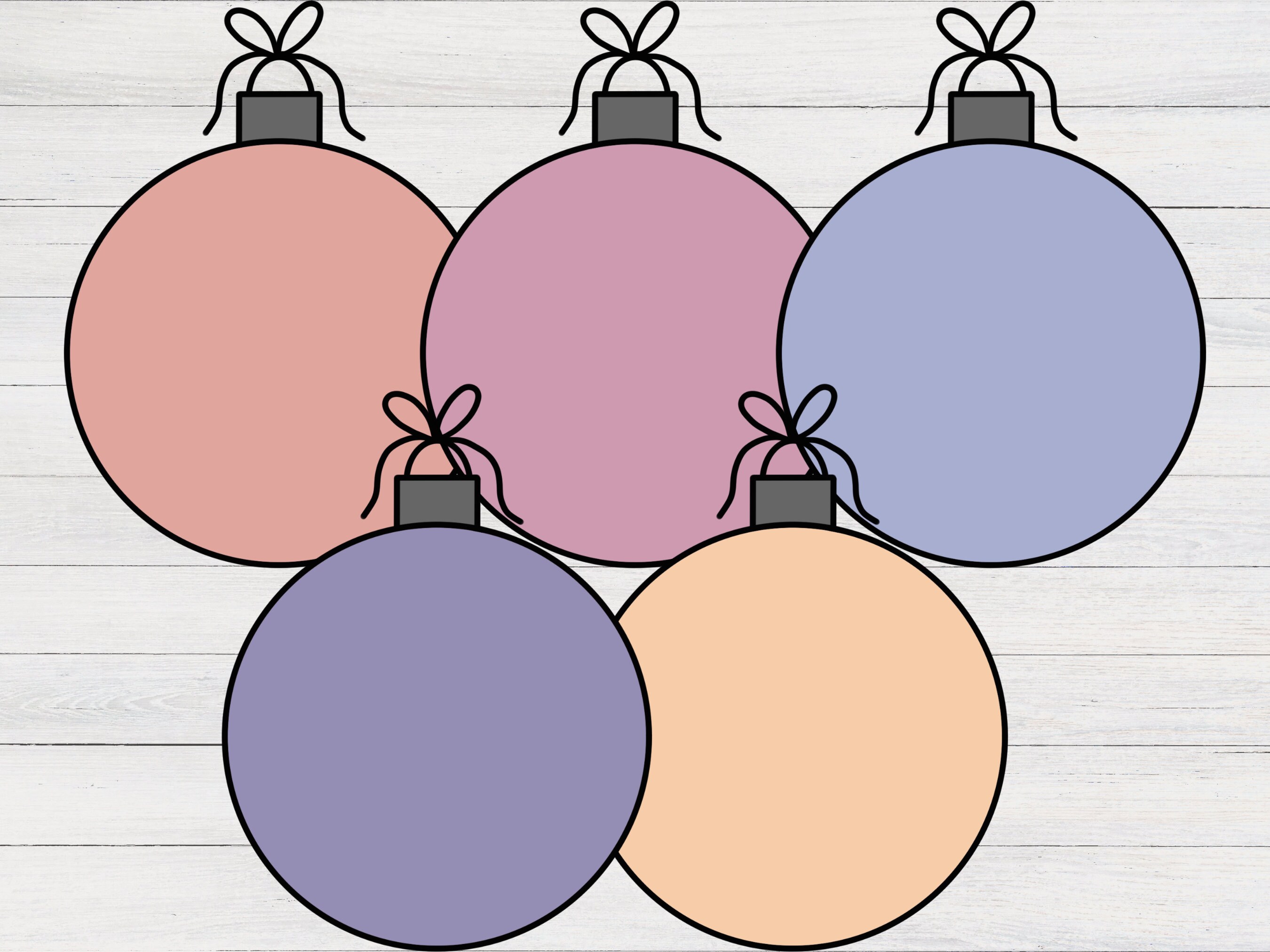 Christmas Ornament Clipart Pastel Rainbow Christmas - Etsy