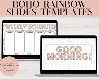 EDITABLE Classroom Slides Template | Boho Art Slides | 20 Canva ...