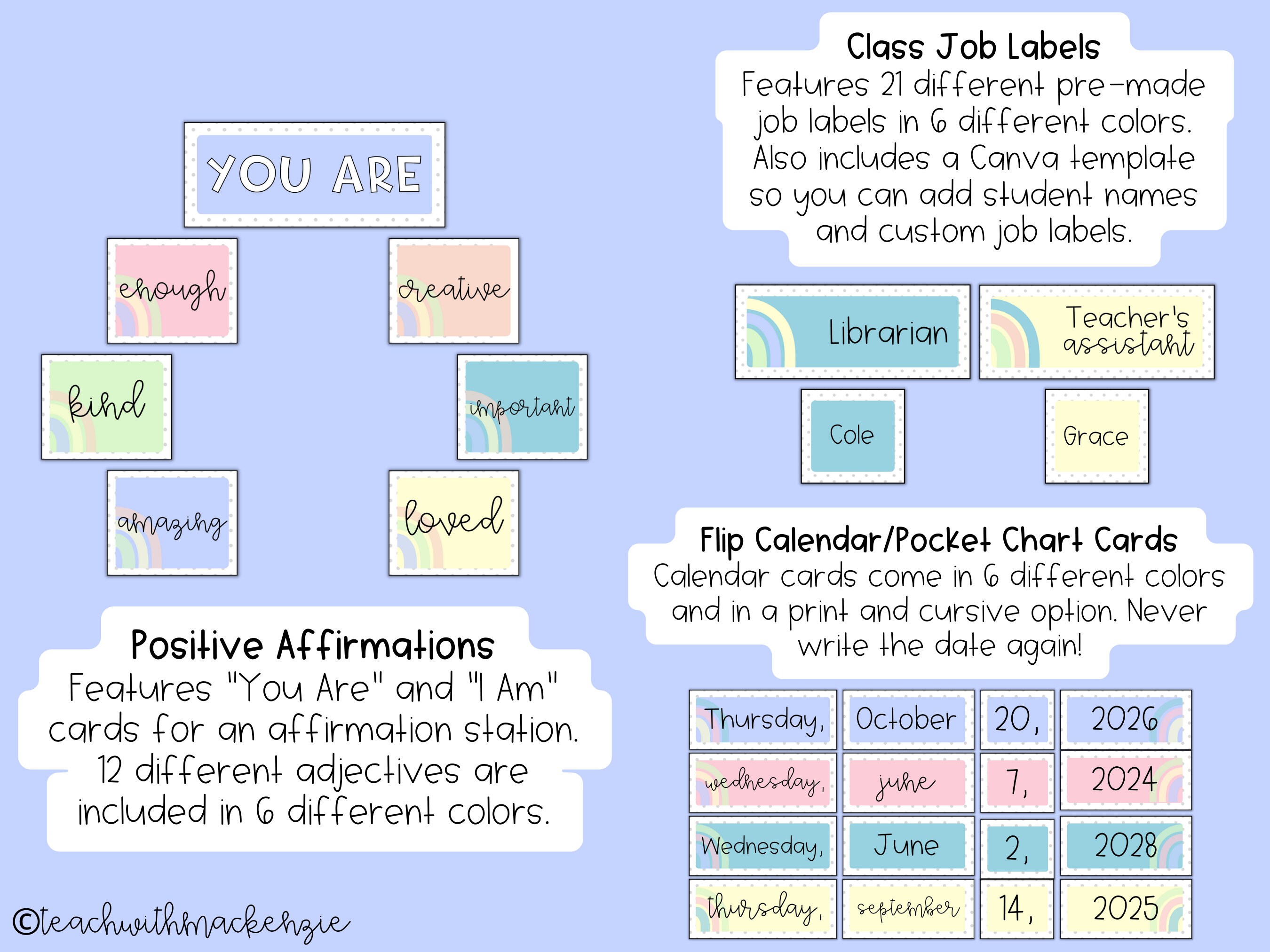 Pastel Rainbow Classroom Decor Bundle | Classroom Posters, Pastel ...