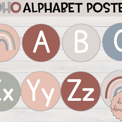 Boho Rainbow Number Posters Classroom Decor Classroom - Etsy