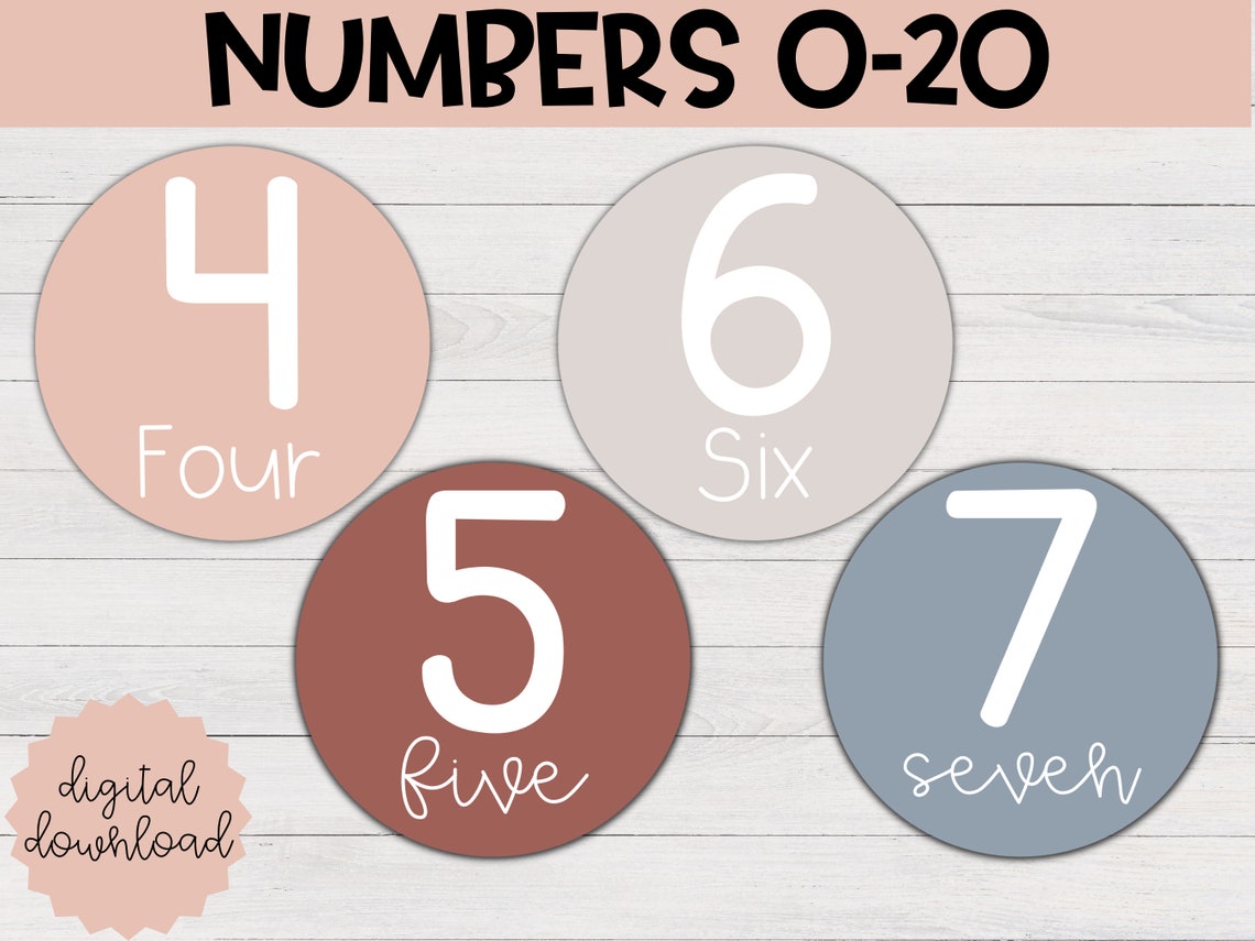 Boho Rainbow Number Posters Classroom Decor Classroom - Etsy
