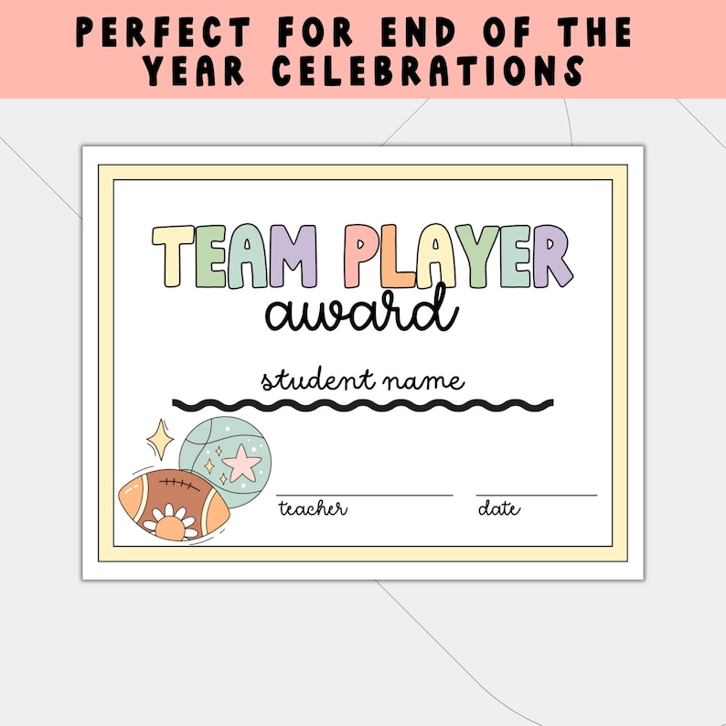 Editable and Printable End of the Year Award Certificates | Fun Student ...