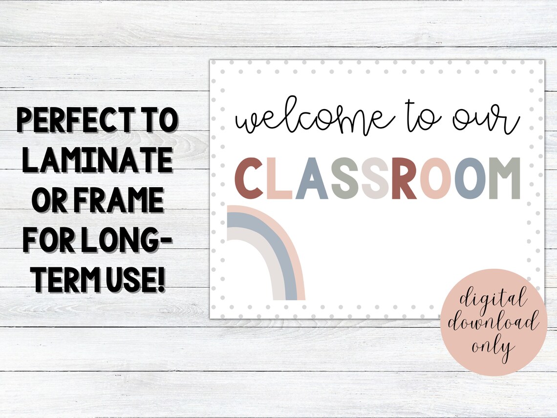 Welcome to Our Classroom Sign Boho Rainbow Classroom Decor - Etsy